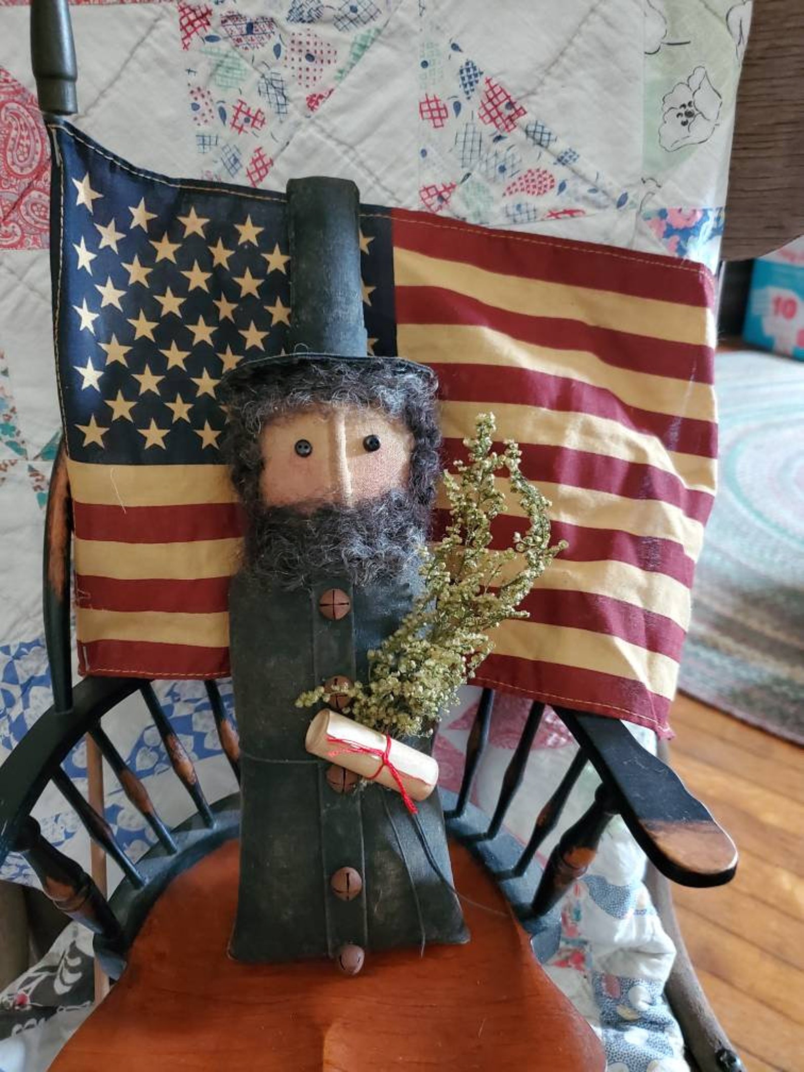 Abe Stump Doll Primitive Americana 4th of July Handmade - Etsy