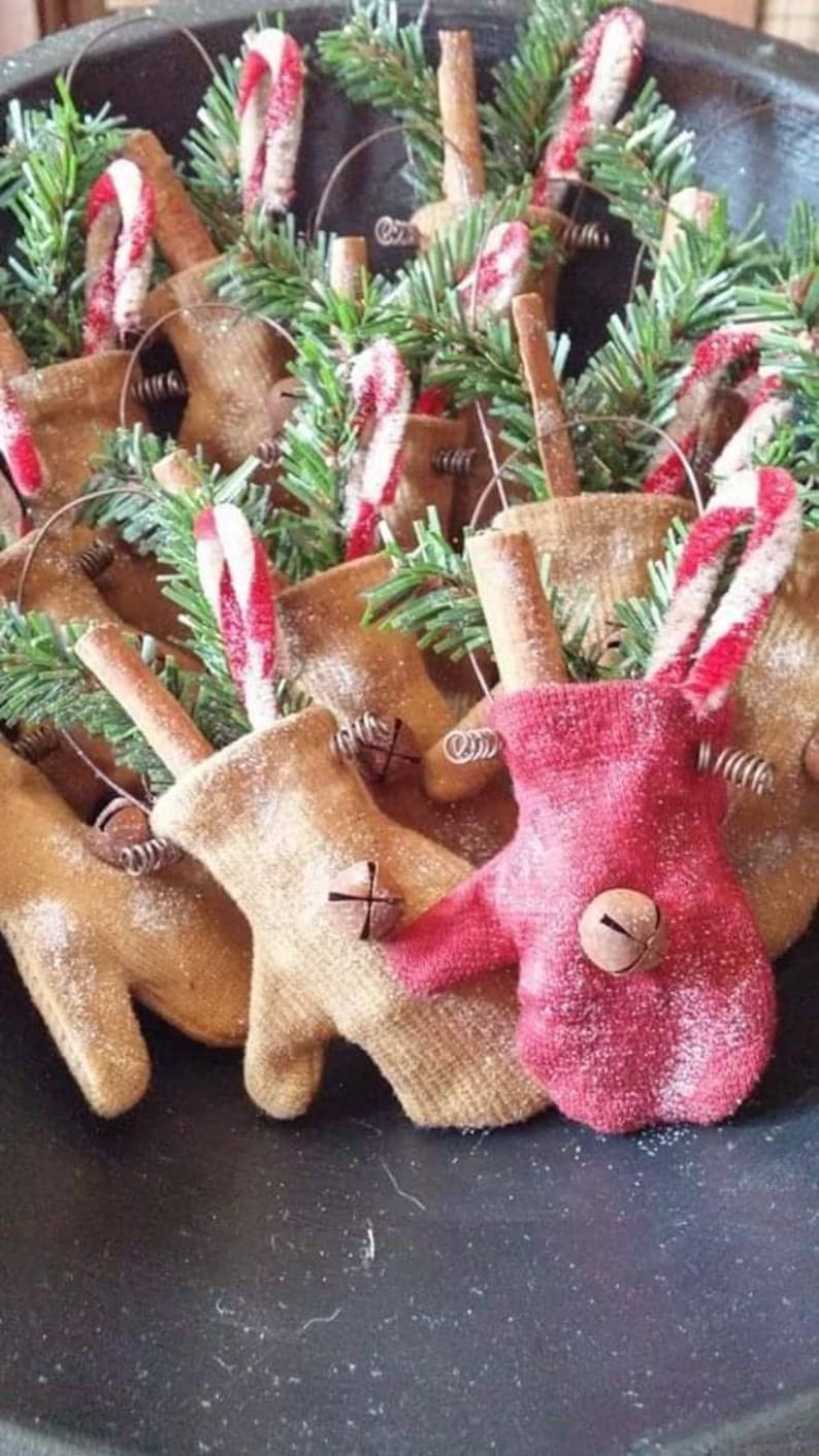 Christmas Miniature Mittens Ornaments - Etsy UK