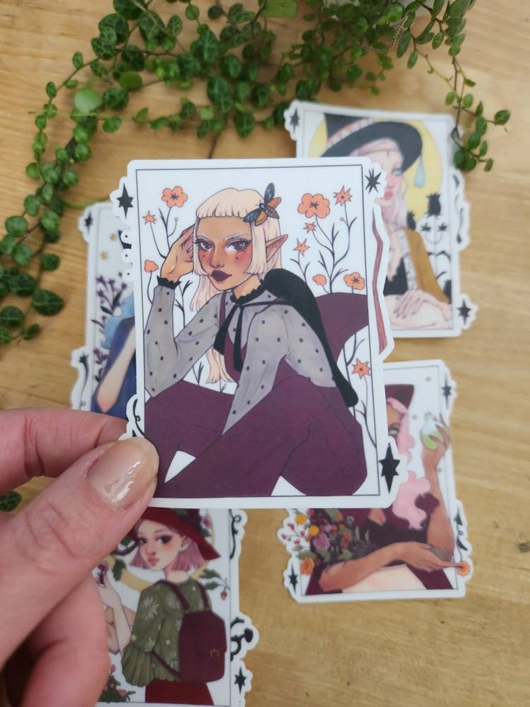 Moth Witch Sticker Die Cut Vinyl Sticker, Witch Character Illustration ...