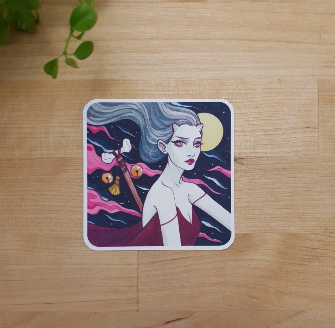 Shaman Illustrated Sticker, Die Cut Matte Vinyl, Fantasy Fairytale Art ...