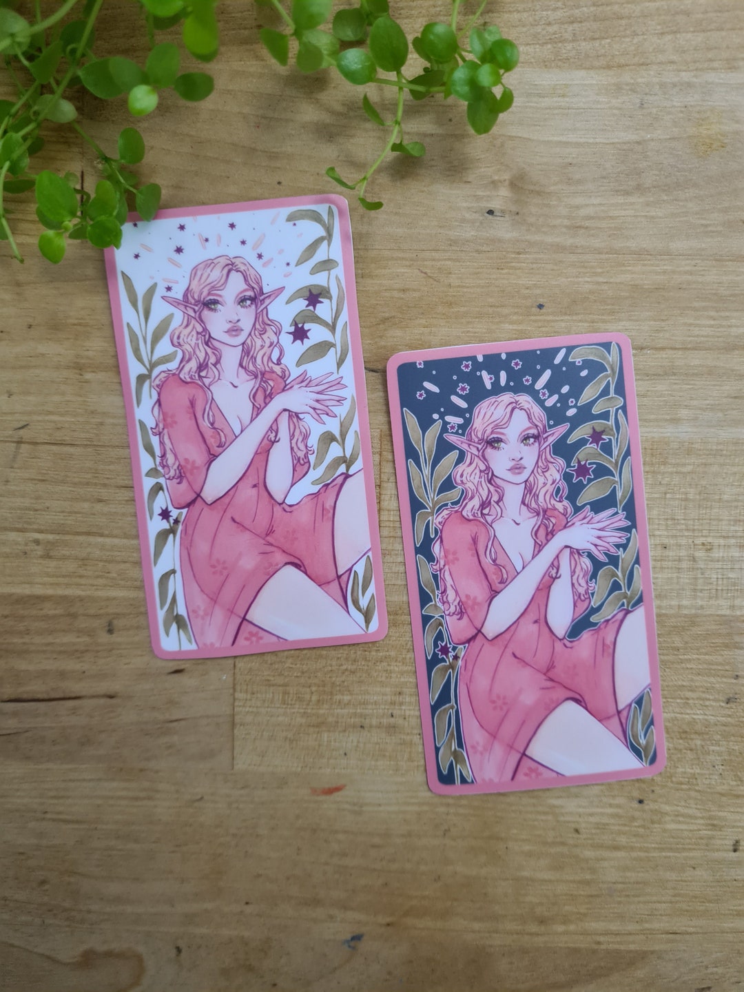 Fay Matte Vinyl Sticker, Beautiful Elf Illustration, Girl With Plants ...