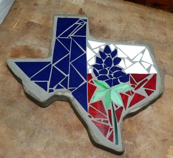 Texas Flag Bluebonnet Stained Glass Garden Stepping Stone - Etsy