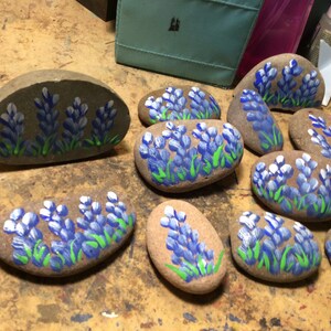 Hand Painted Texas Bluebonnet Wild Flower State Flower River Rock Paper ...