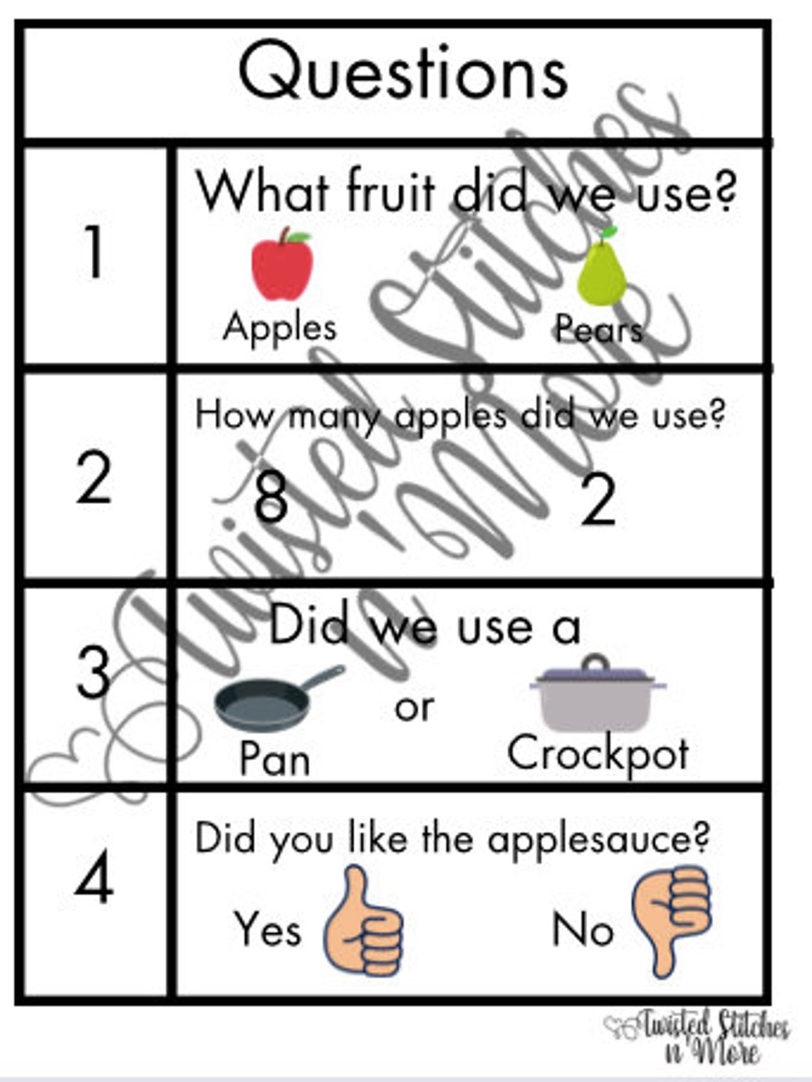 Applesauce Visual Recipe Digital Download - Etsy