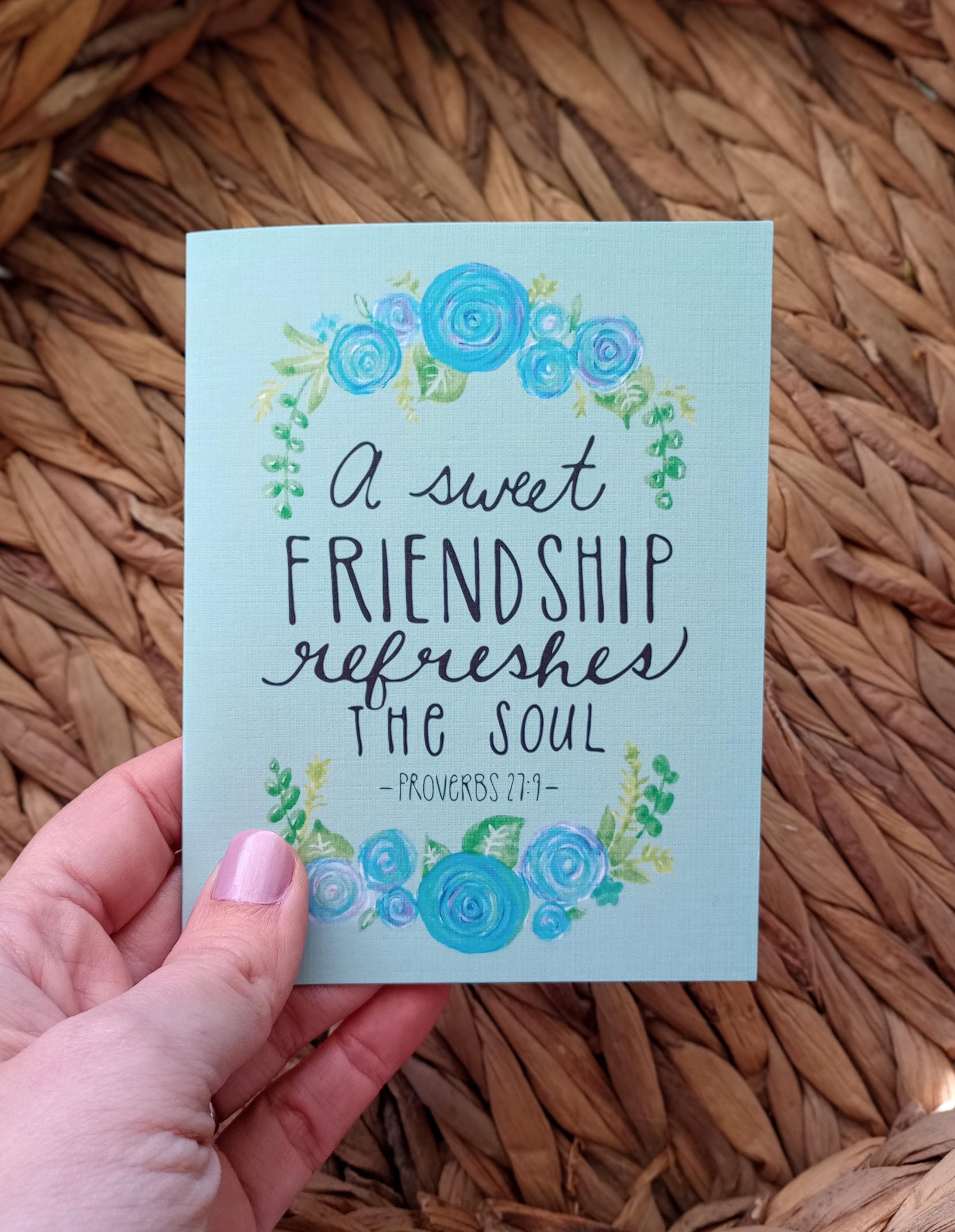 Christian Friendship Card, A Sweet Friendship Refreshes the Soul, Card ...