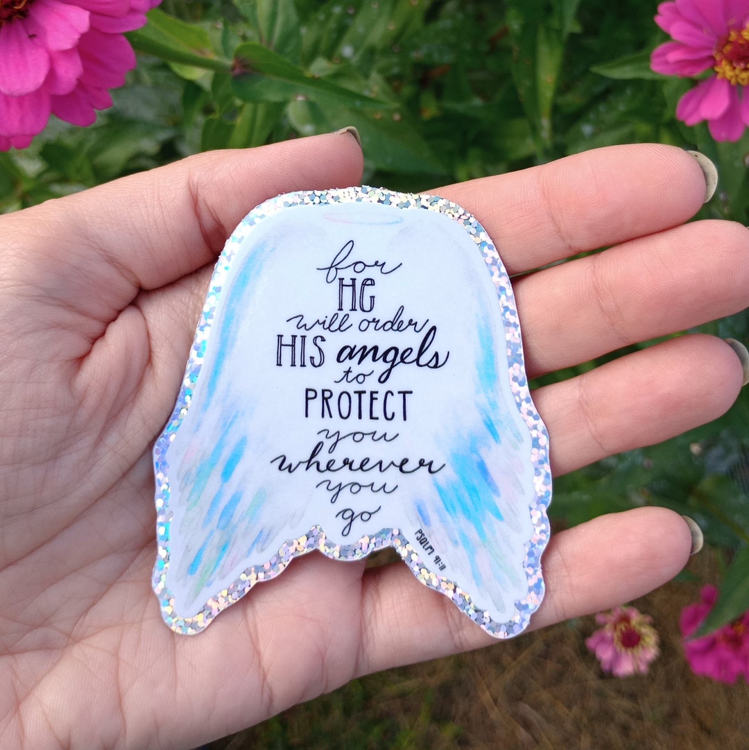 Angel Wings Bible Verse Waterproof Sticker Angel Christian Bible Verse ...