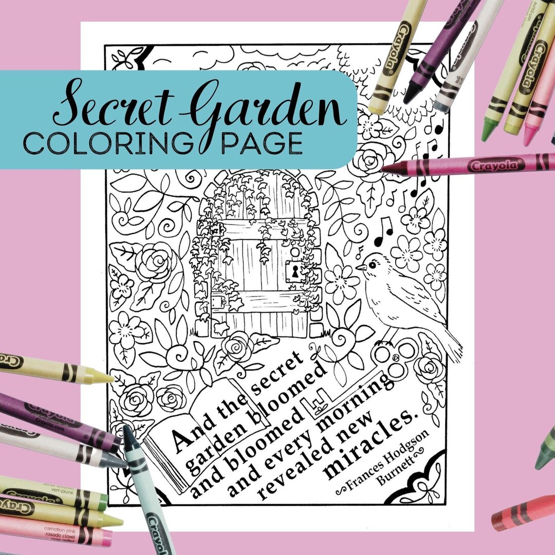 Secret Garden Coloring Page: Hand-drawn Floral Design (digital Download ...