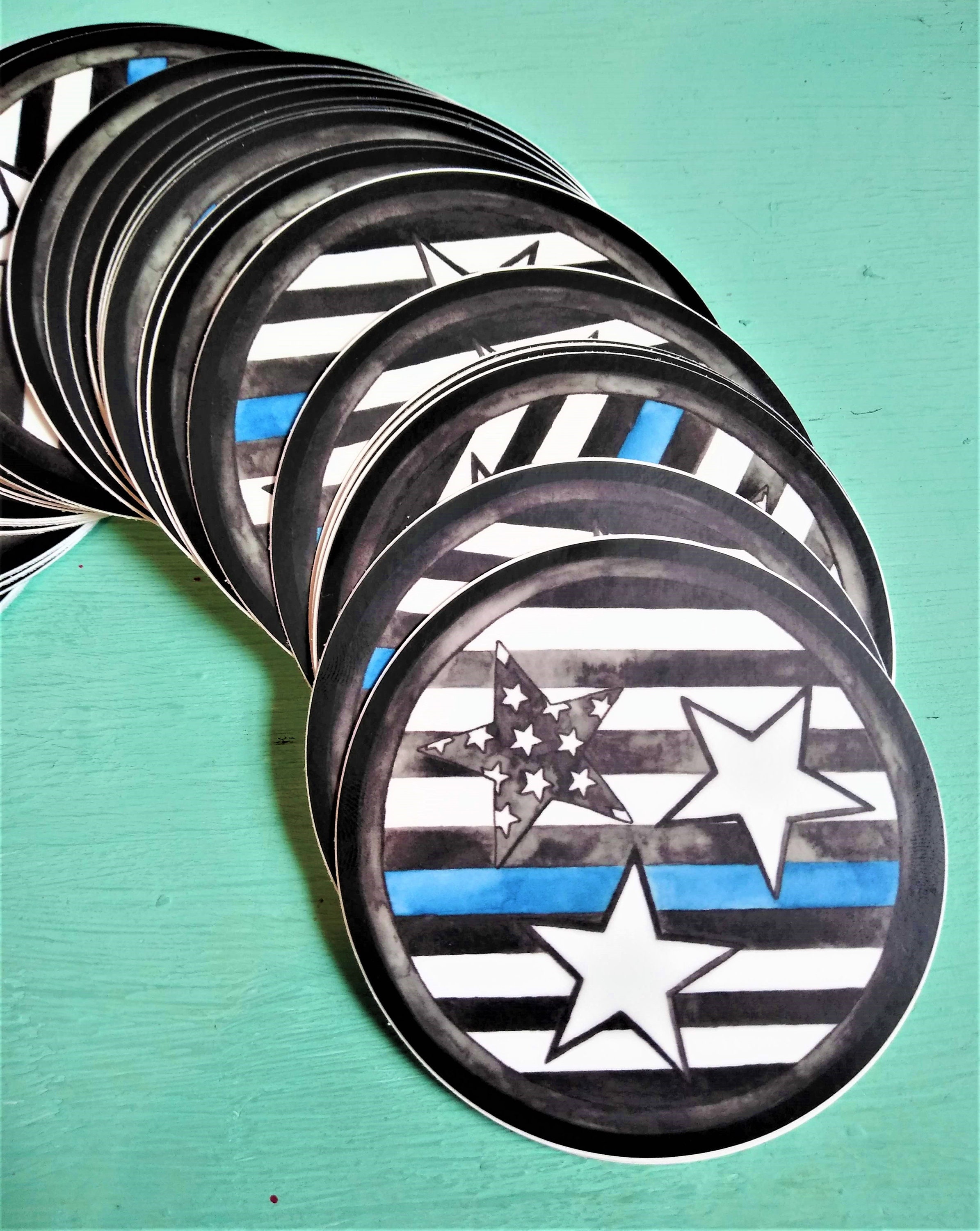 Tennessee Tri-star Thin Blue Line Vinyl Decal Tennessee | Etsy