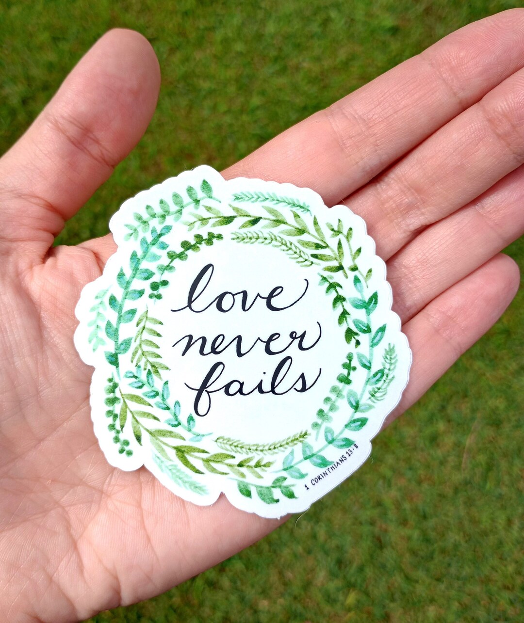 Bible Verse Sticker Love Never Fails Christian Sticker - Etsy