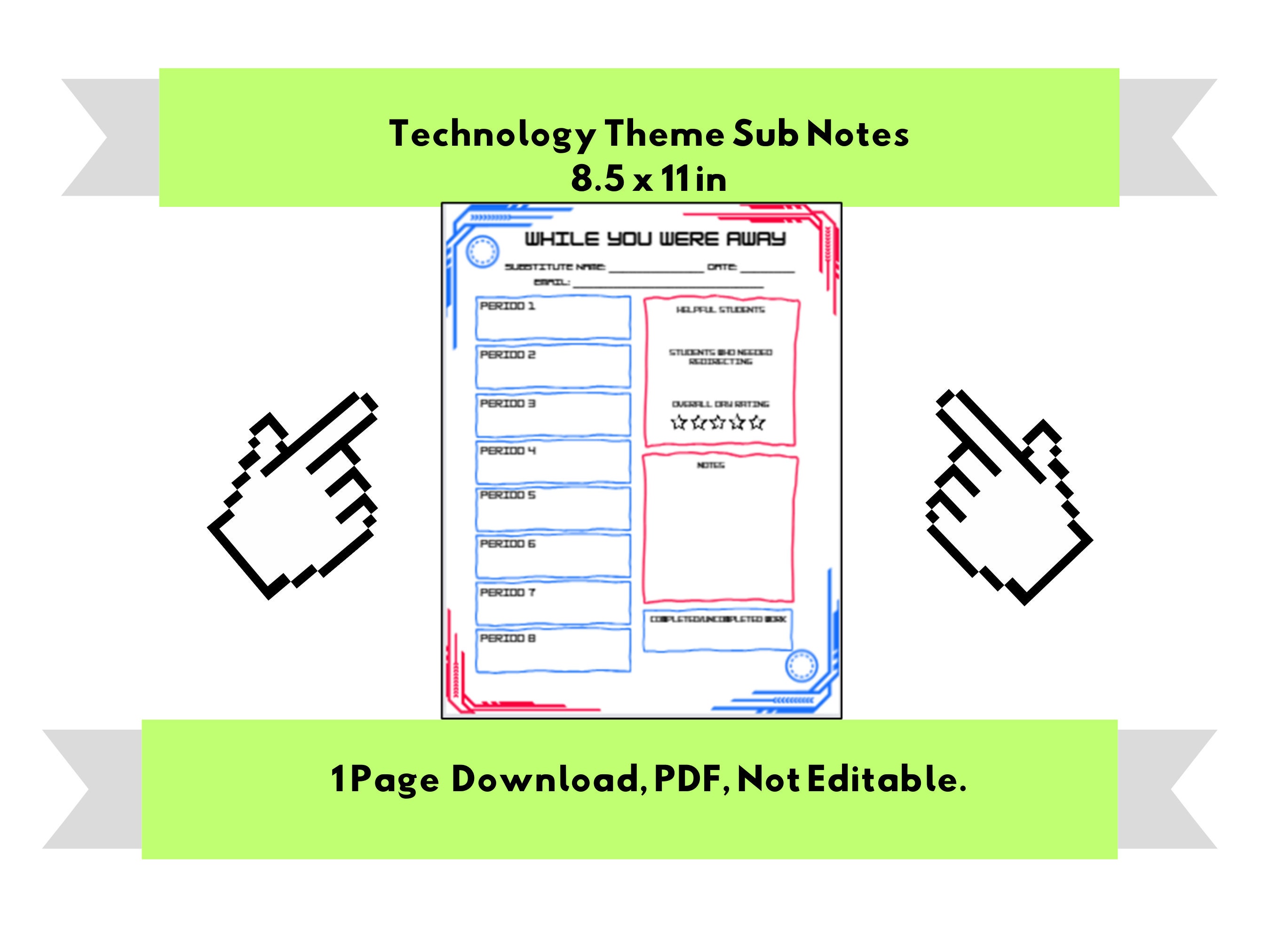 Printable Substitute Note - Etsy