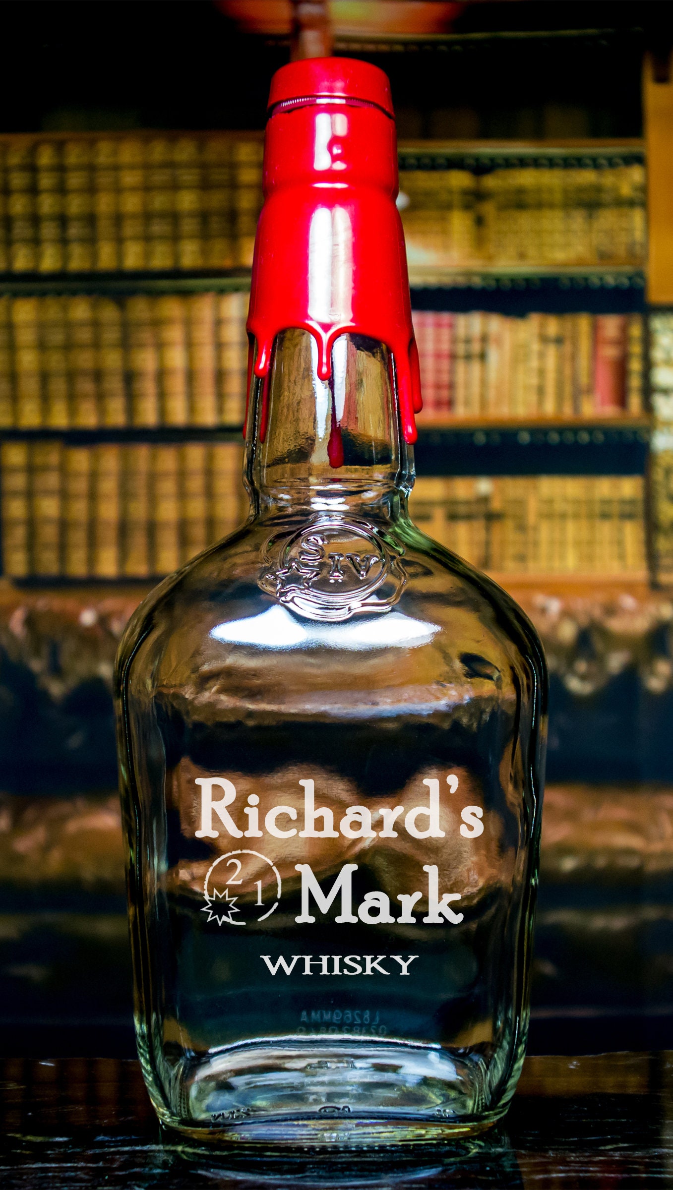 Custom Engraved Maker's Mark Whisky Bottle, Personalized Gift (empty ...