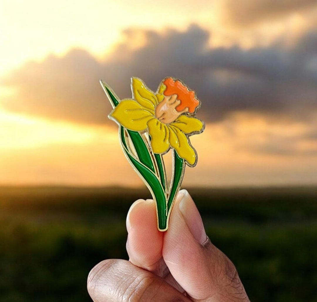 Everlasting Daffodil Pin,daffodil Pin Badge,gift for Gardener,garden ...