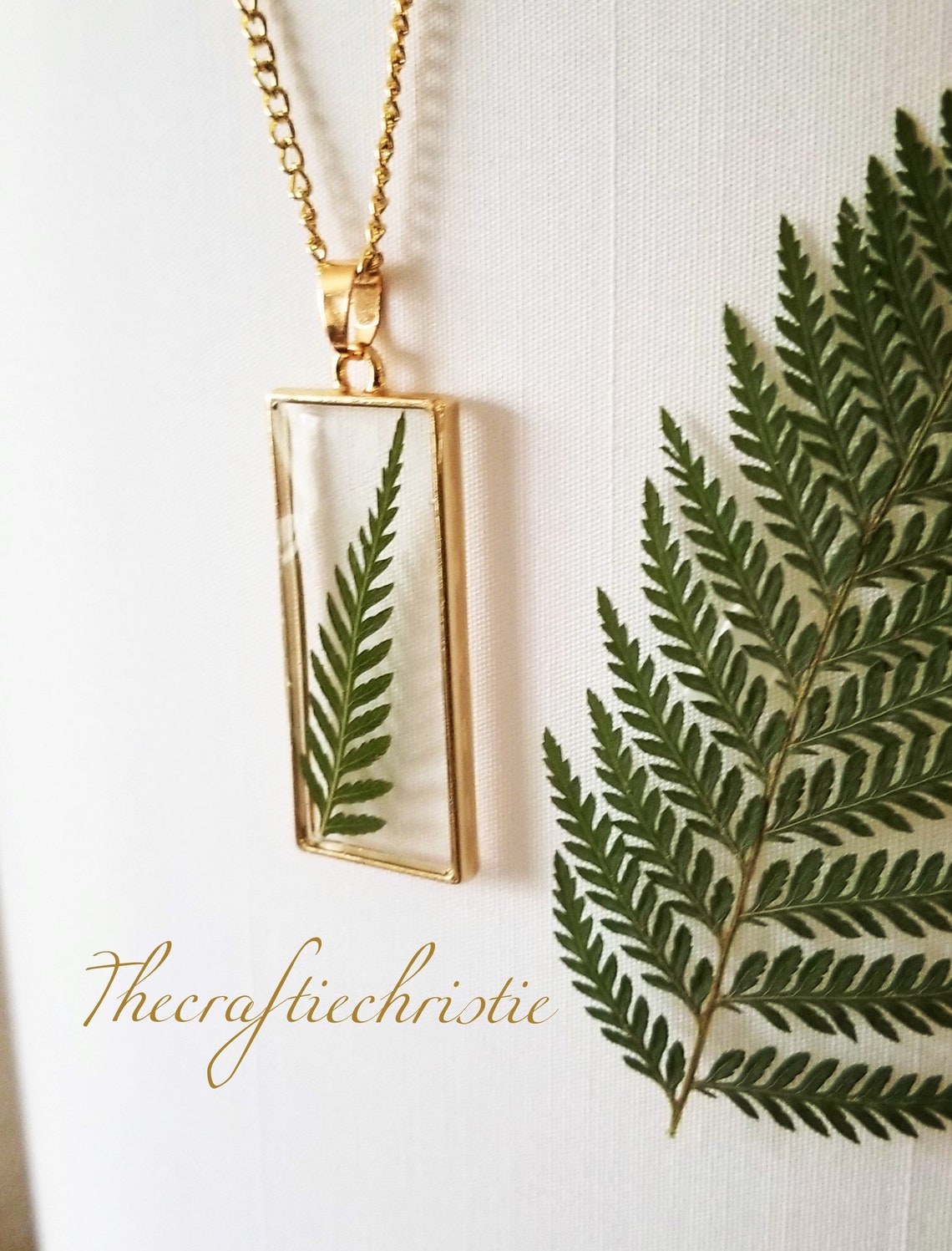 Fern Necklace-real Flower Jewelry-pressed Fern Jewelry-resin Handmade ...