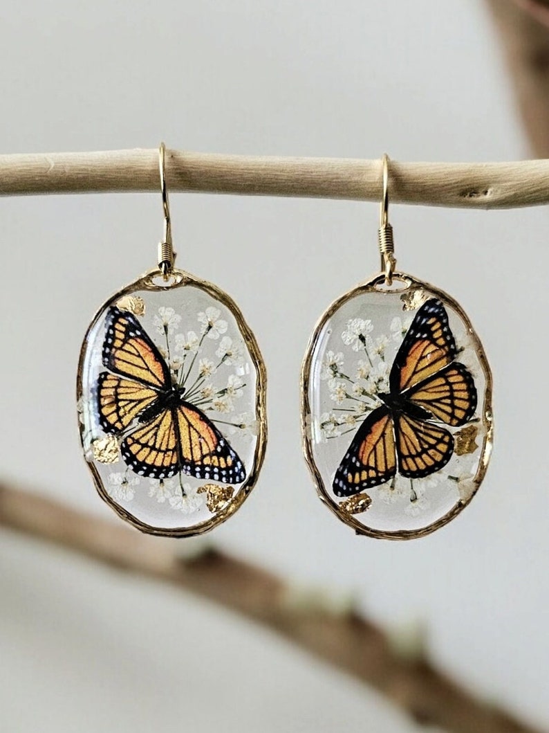 Baby's Breath Pressed Flower Earrings,real Wildflower Earrings,dry ...