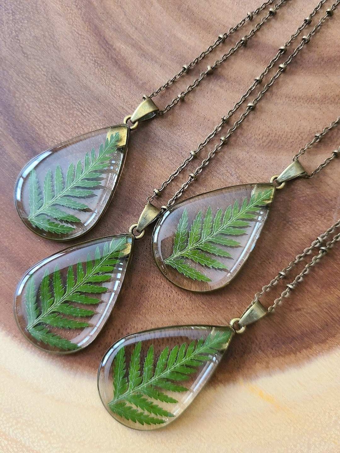 Pressed Fern Necklace, Fern Necklace,antique Fern Necklace,pressed Fern ...