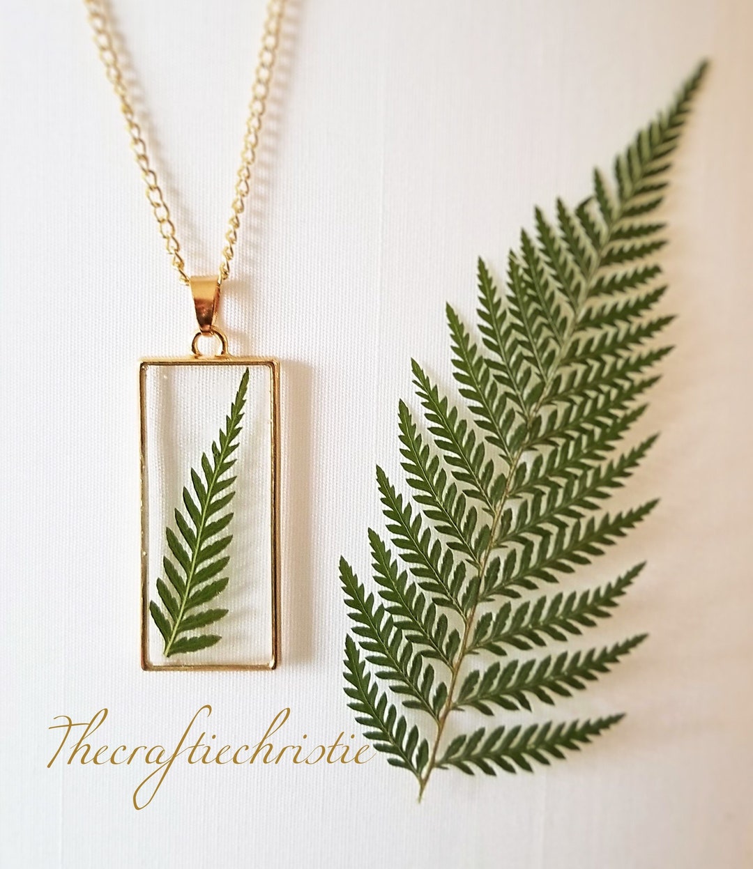 Fern Necklace-real Flower Jewelry-pressed Fern Jewelry-resin Handmade ...