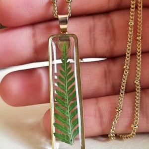 Fern Resin Necklace,fern Resin Plant Necklace,pressed Fern Necklace ...