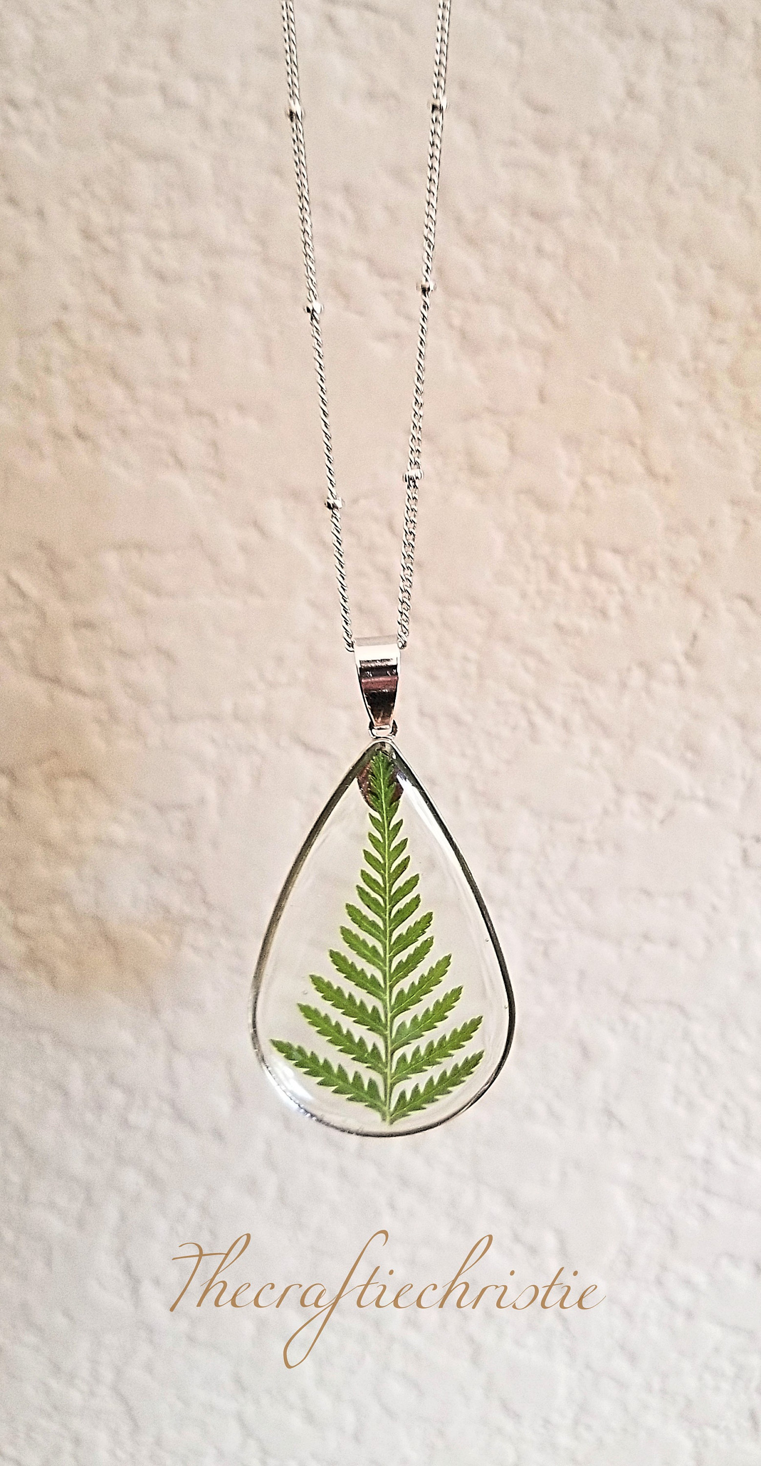 Fern Necklace, Nature Jewelry, Botanical Necklace,pressed Fern Necklace ...