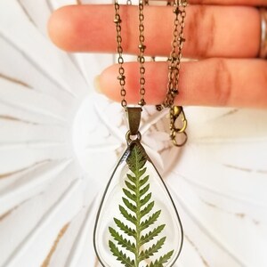 Fern Necklace,necklace, Nature Jewelry, Botanical Necklace,pressed Fern ...
