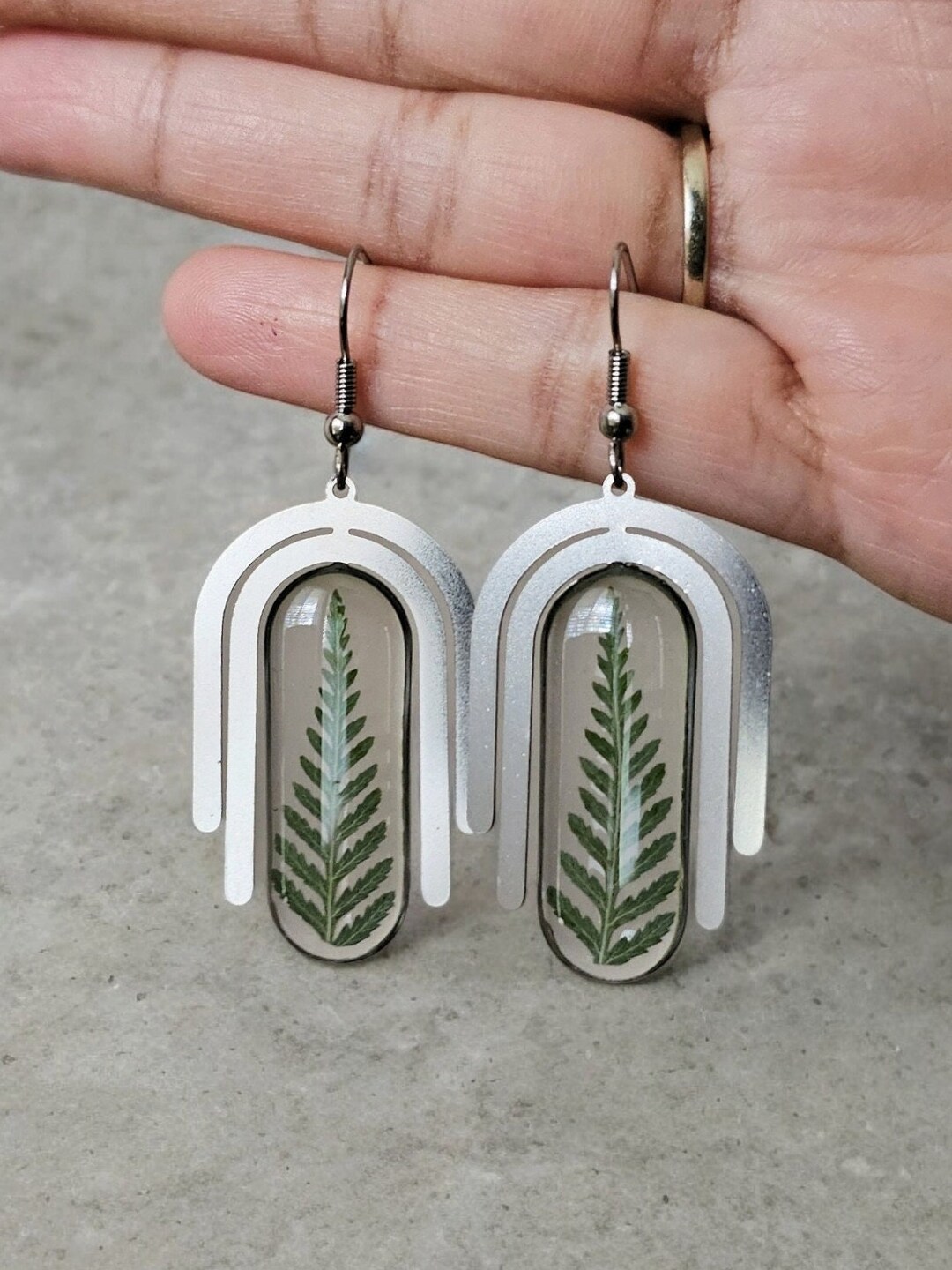 Christmas,botanical Green Leaf Plant Earring,plant Jewelry,hanging ...
