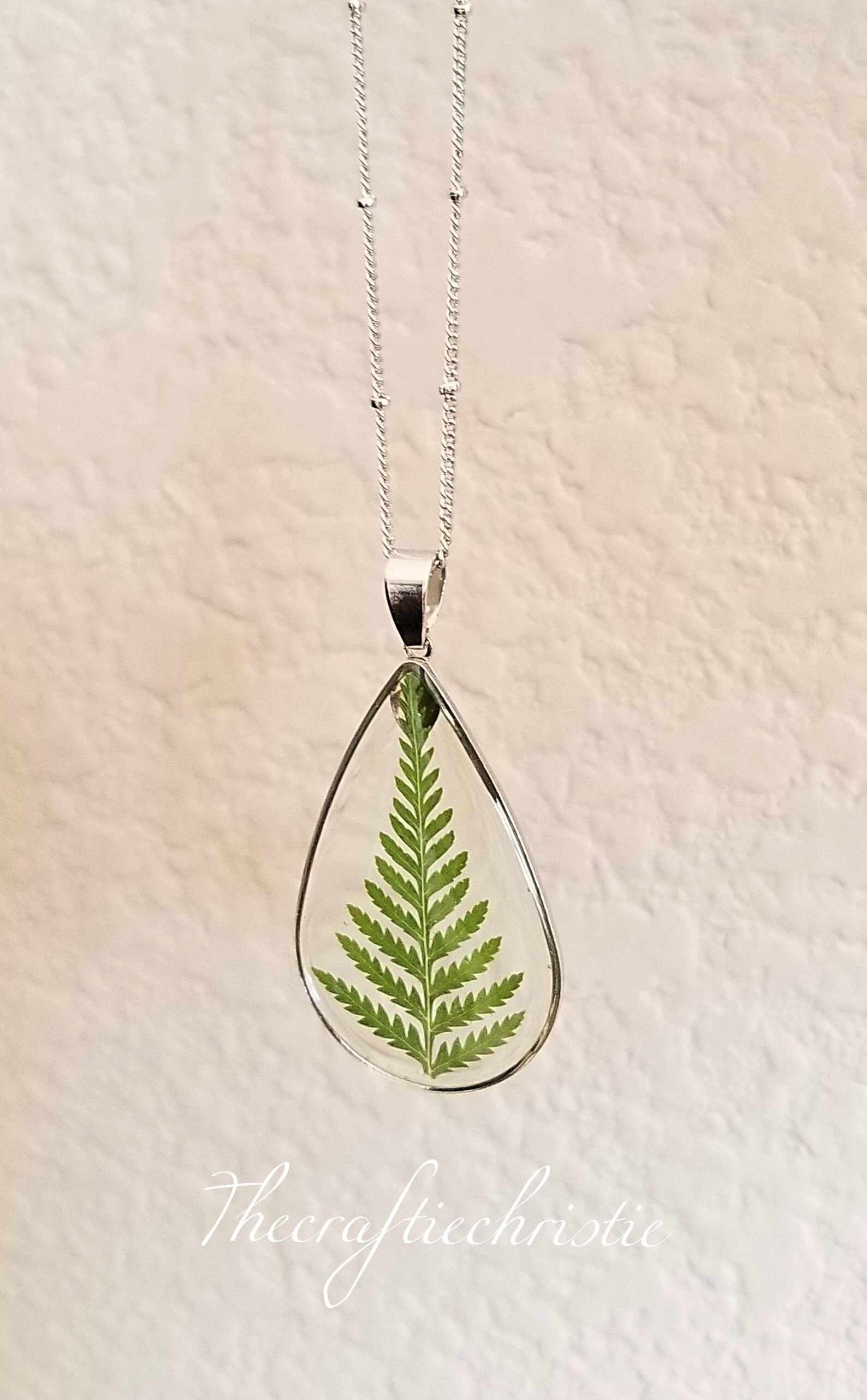 Fern Necklace, Nature Jewelry, Botanical Necklace,pressed Fern Necklace ...
