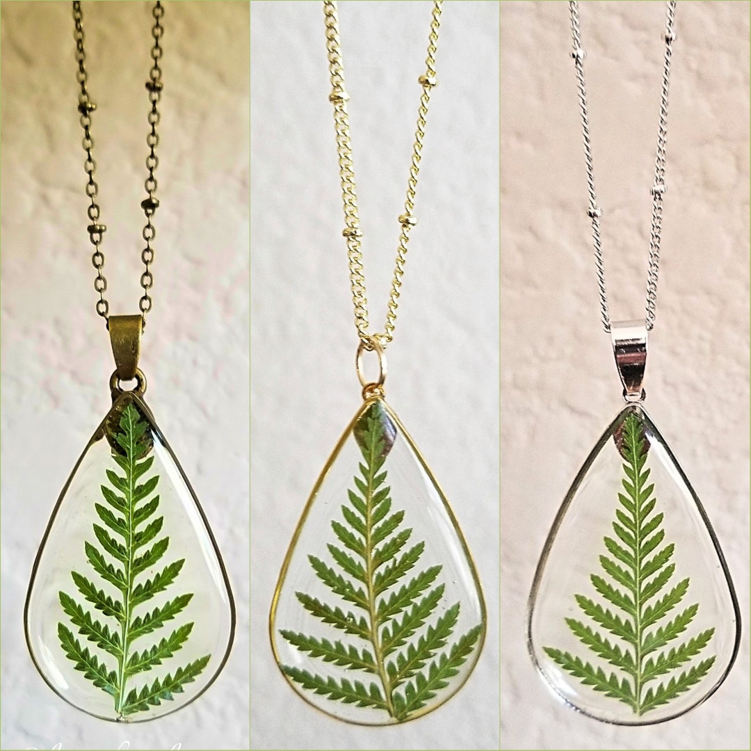 Fern Necklace,necklace, Nature Jewelry, Botanical Necklace,pressed Fern ...