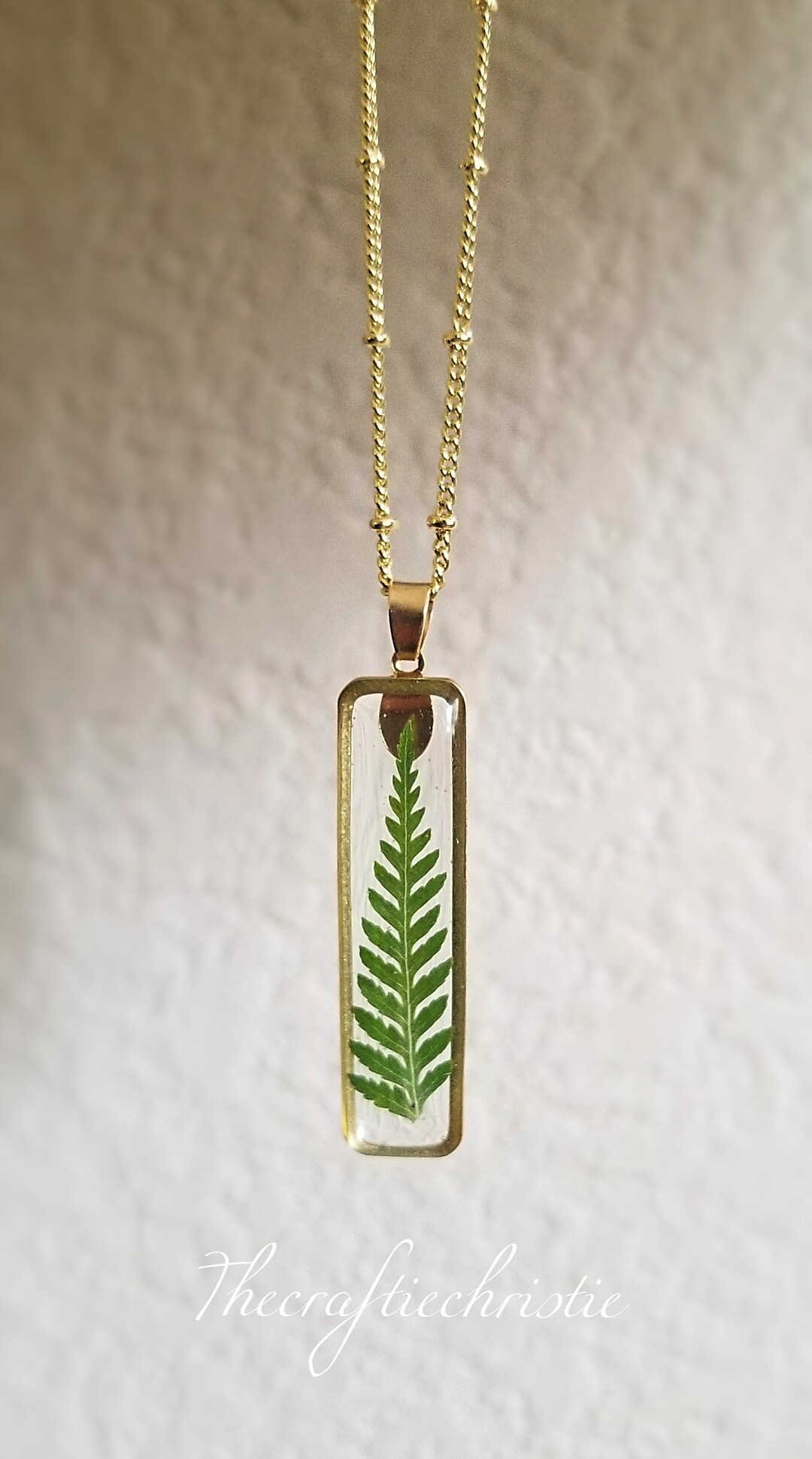 Fern Resin Necklace,fern Resin Plant Necklace,pressed Fern Necklace ...