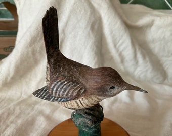 House Wren Hand Carved Wooden Bird - Etsy