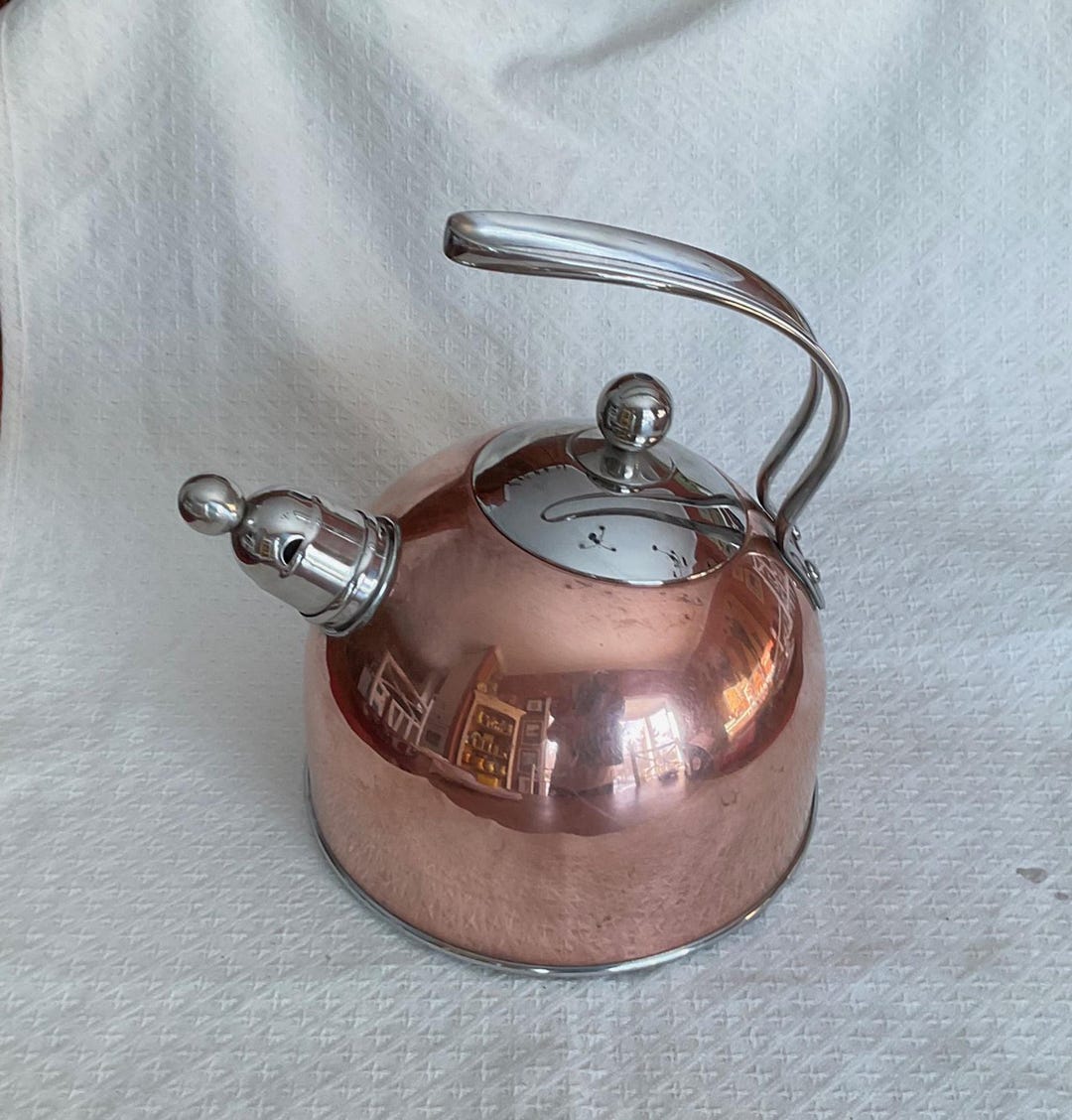 Il Mulino Whistling Copper Stove Top Kettle, Retro - Etsy
