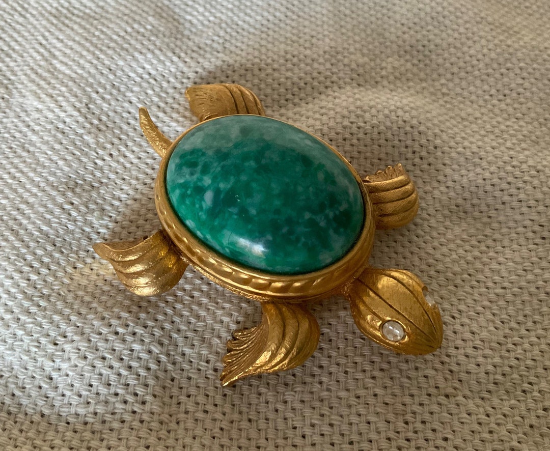 Vintage Avon Turtle, Faux Malachite, Solid Perfume Holder - Etsy