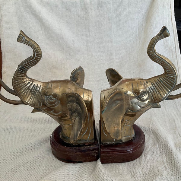 Brass Elephant Bookends - Etsy