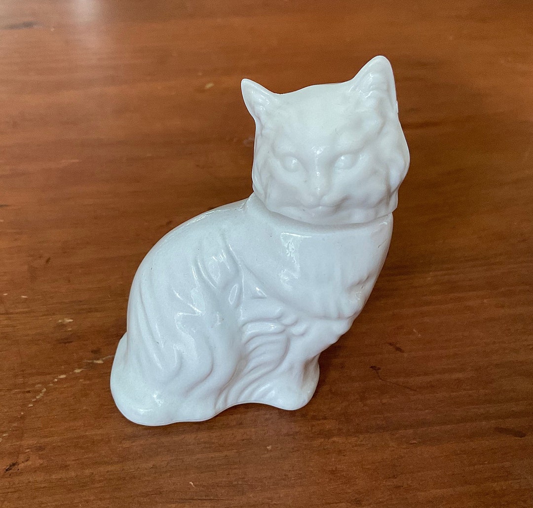 Avon White Kitten or Cat Perfume Bottle, Cotillion, 1970s, Almost Full ...