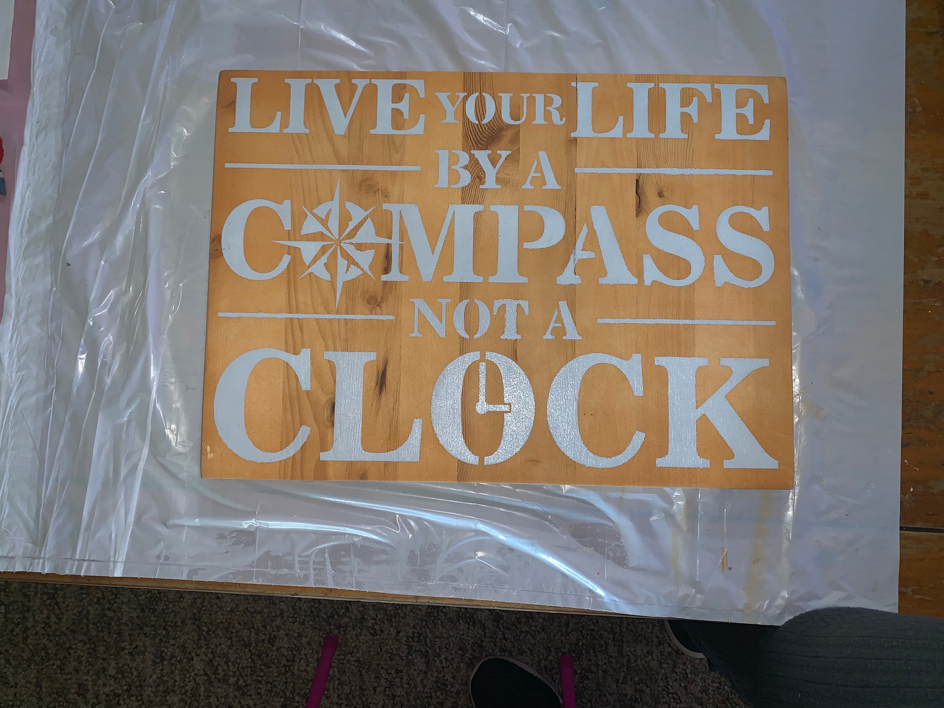 Live Your Life by a Compass Not a Clock Handmade Wood Sign - Etsy
