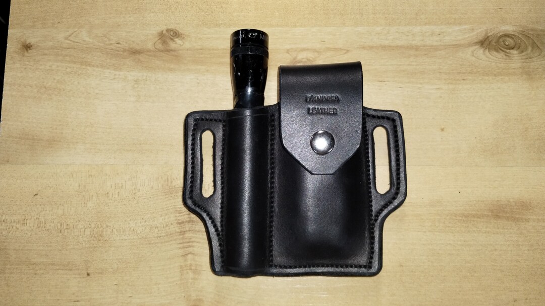 Handcrafted Leather Leatherman Wave Sheath & Mini Maglite Case - Etsy