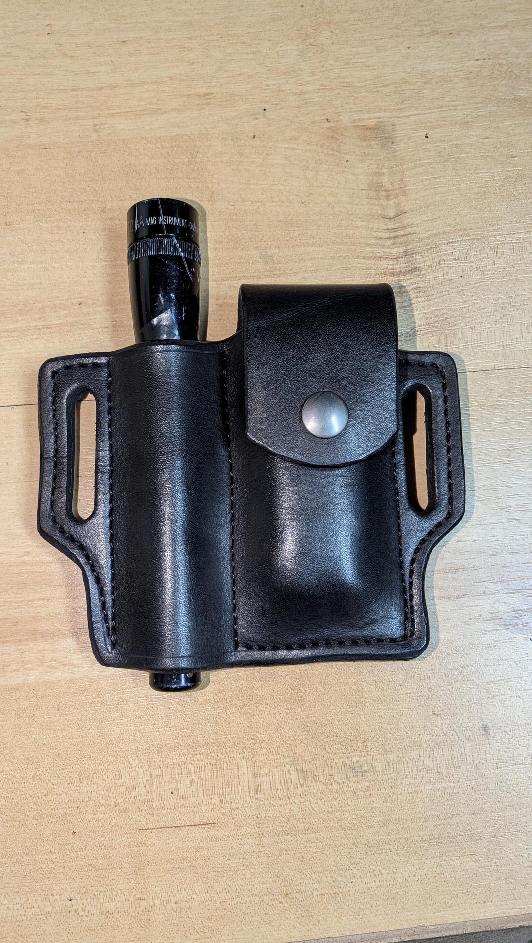 Handcrafted Leather Leatherman Wave Sheath & Mini Maglite Case - Etsy