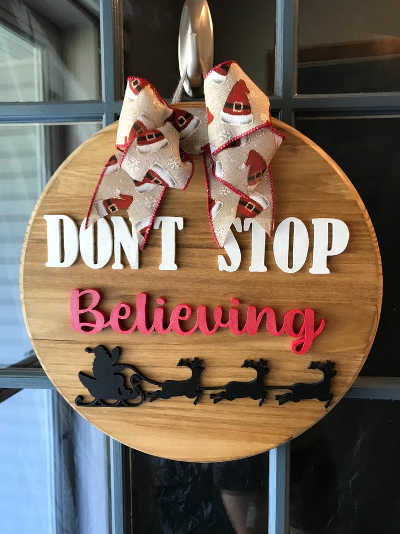 Believe in Santa Door Sign: Scroll Saw Letters, Christmas Decor - Etsy