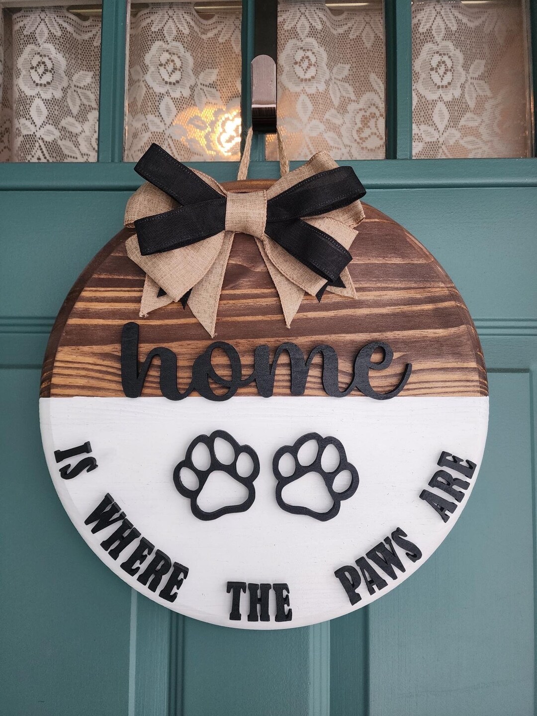 Home Welcome Sign, Home is Where the Paws Are Front Door Sign, Animal ...