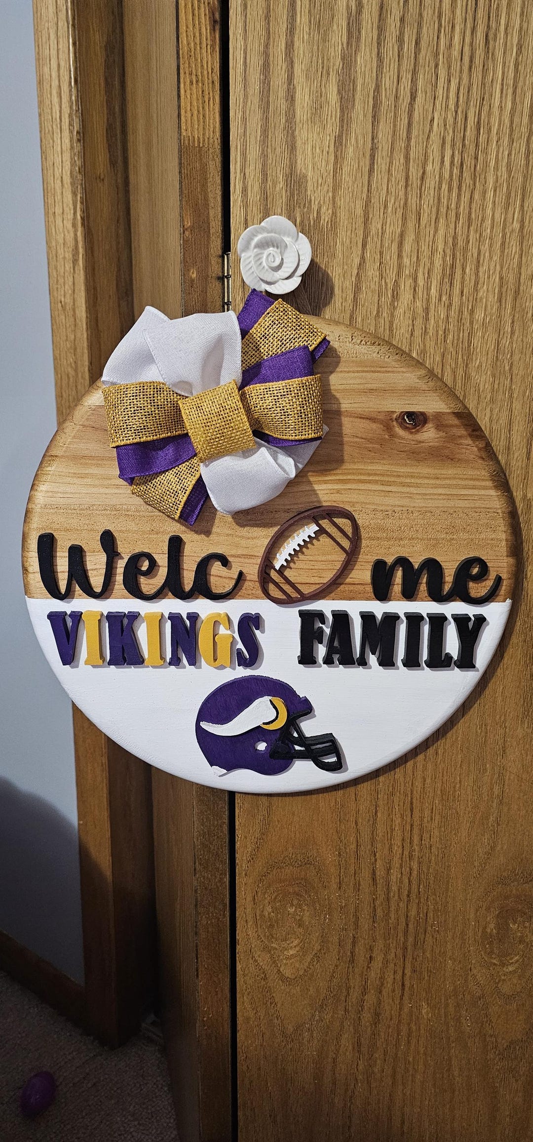 NFL Team Welcome Door Hanger: Football Wreath, Team Spirit Sign - Etsy