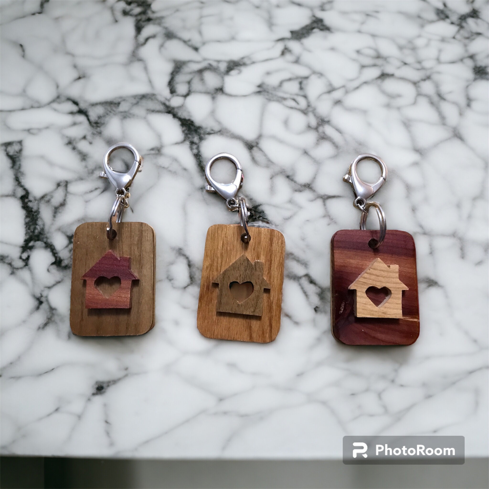 Wooden Keychains, Little House Keychain, New Homeowners Gift, Gift for ...