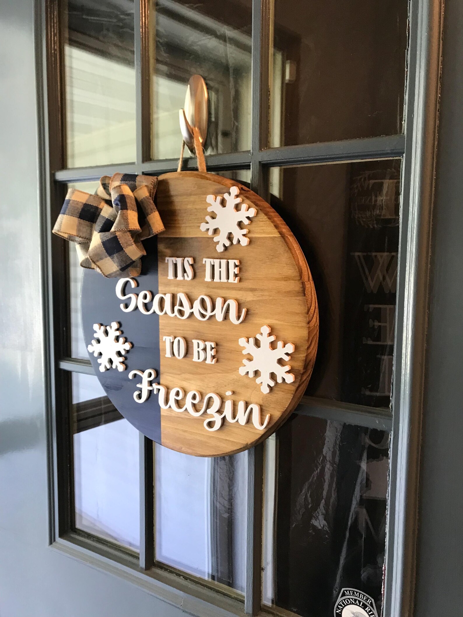 15" Tis the Season to Be Freezing Door Hanger, Scroll Saw Letters, Cold ...