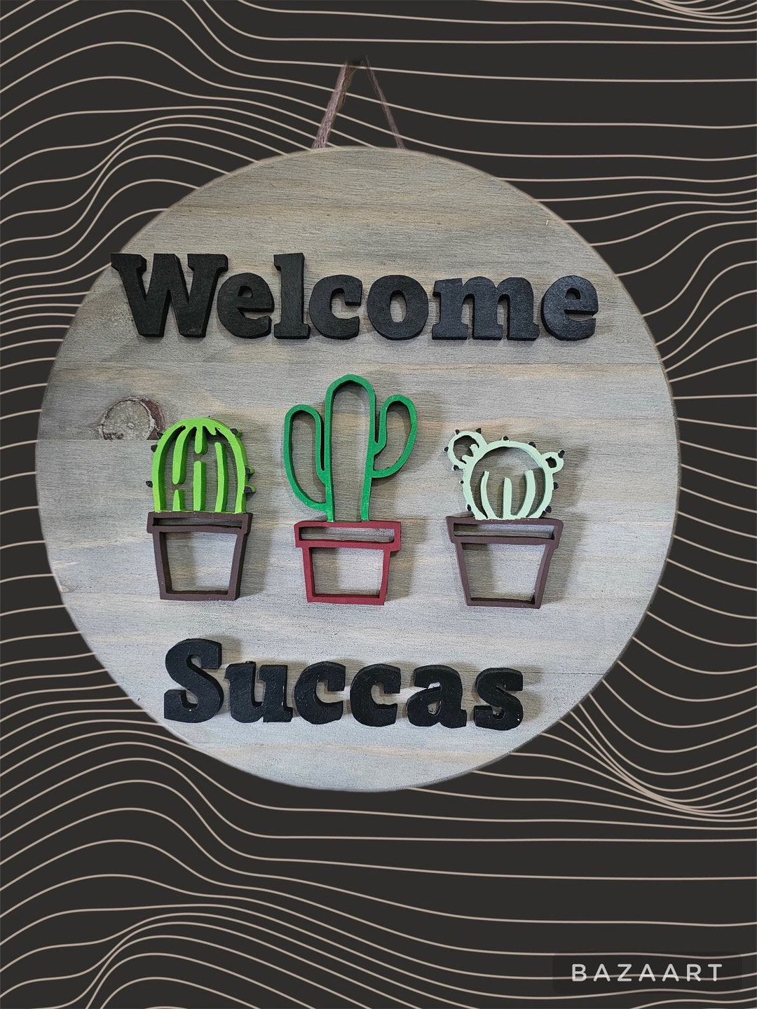 Welcome Succas Door Sign Succulent Door Wreath Front - Etsy