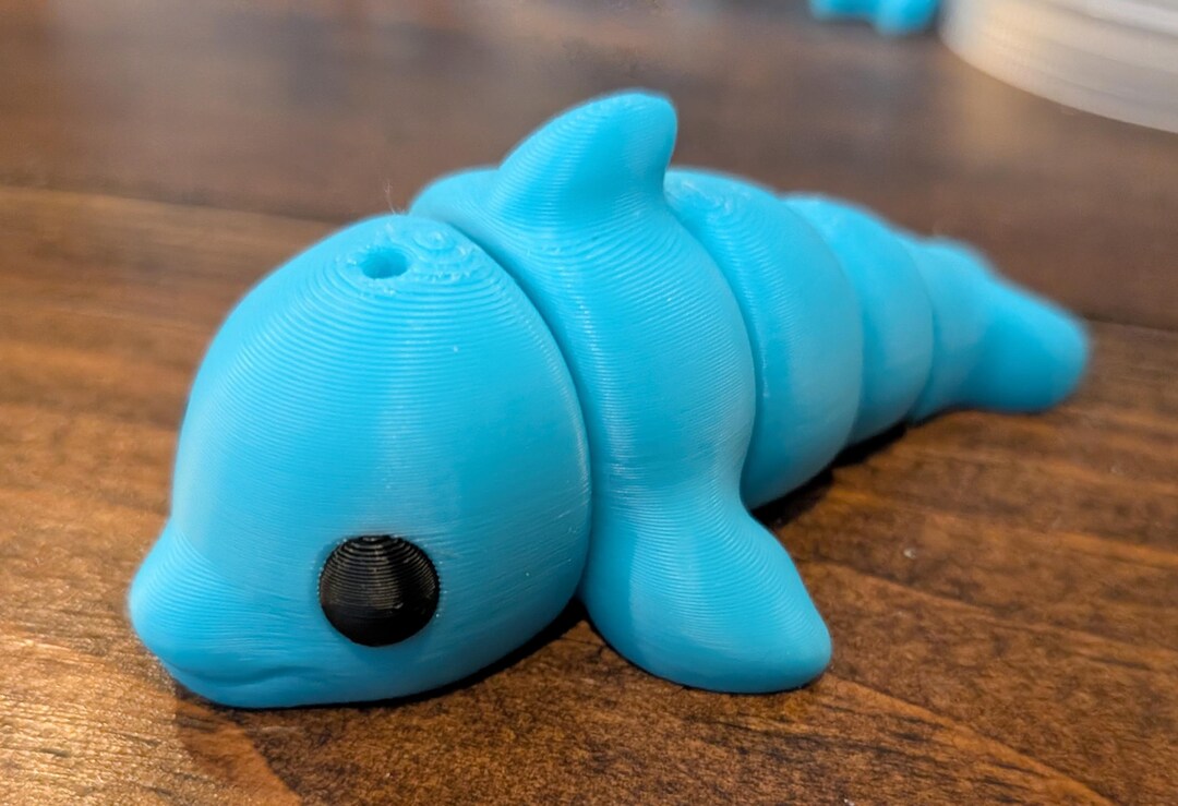 Blue Articulated Dolphin Fidget | Cute Dolphin Figurine | Supports ...