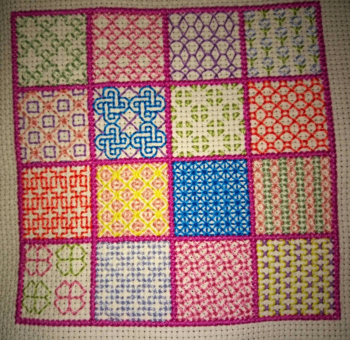 Blackwork 4 X 4 Square Pattern Cross Stitch Blackwork - Etsy