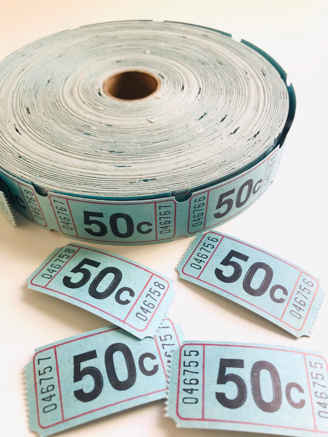 Vintage 50 Cents Blue Tickets, Set of 20 Pcs - Etsy