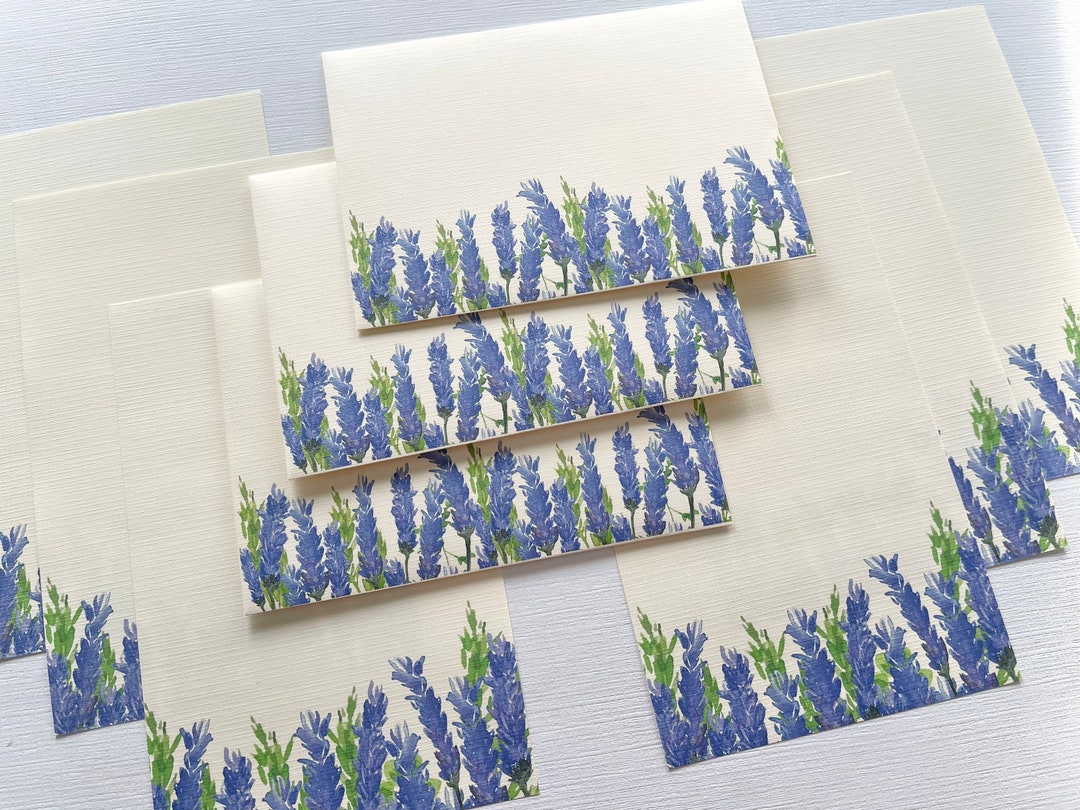 Lavender Stationery Set: Handmade Spring Writing Paper & Envelopes - Etsy