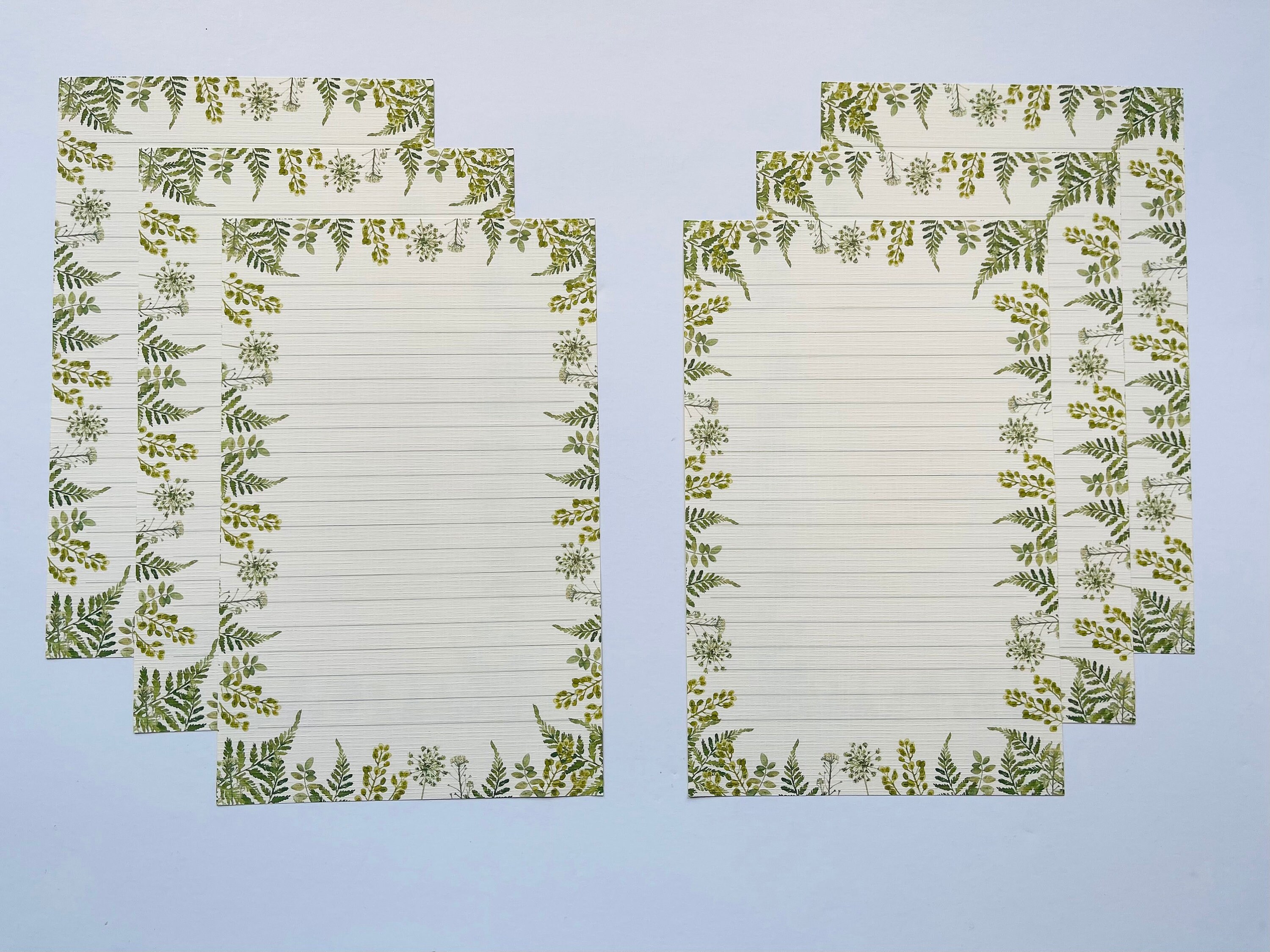 Ferns and Leaves Writing Paper Set Handmade Stationery - Etsy