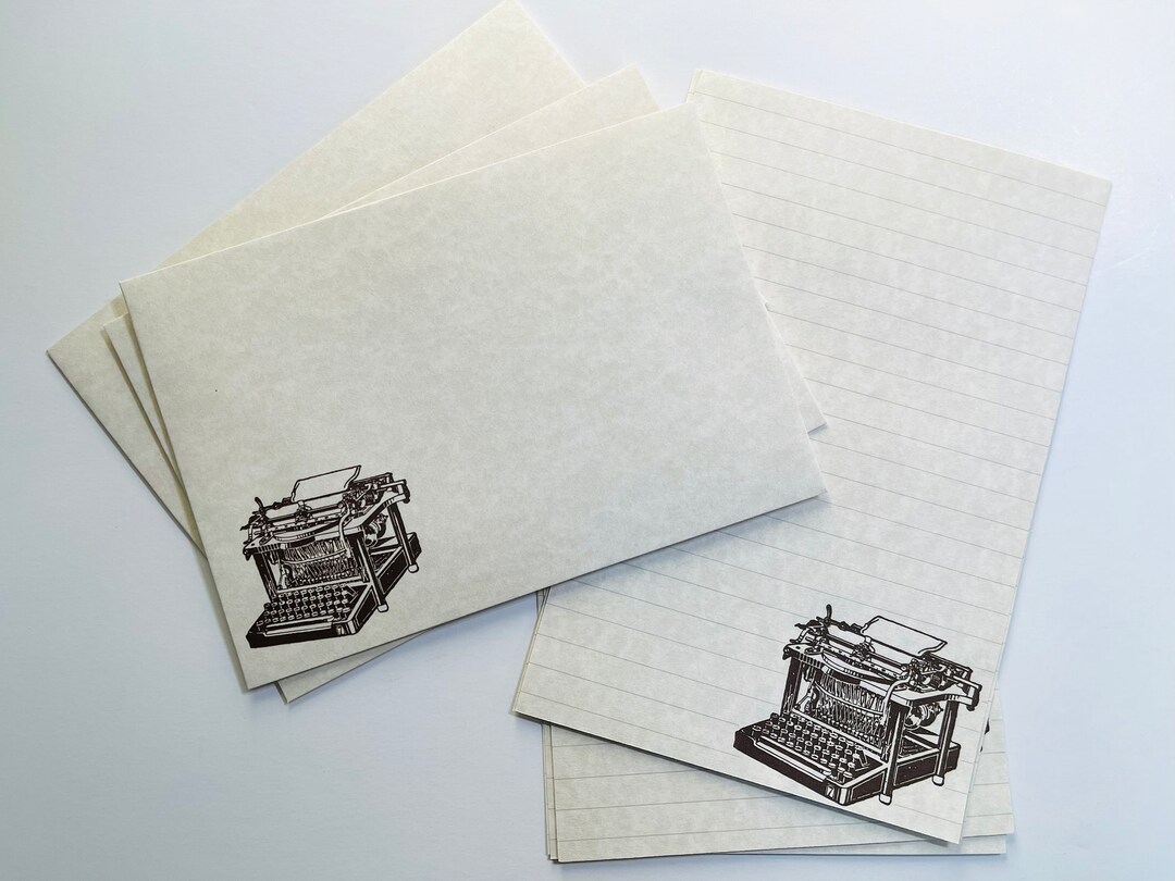 Vintage Typewriter Letter Writing Set, Writing Paper Set, Handmade ...