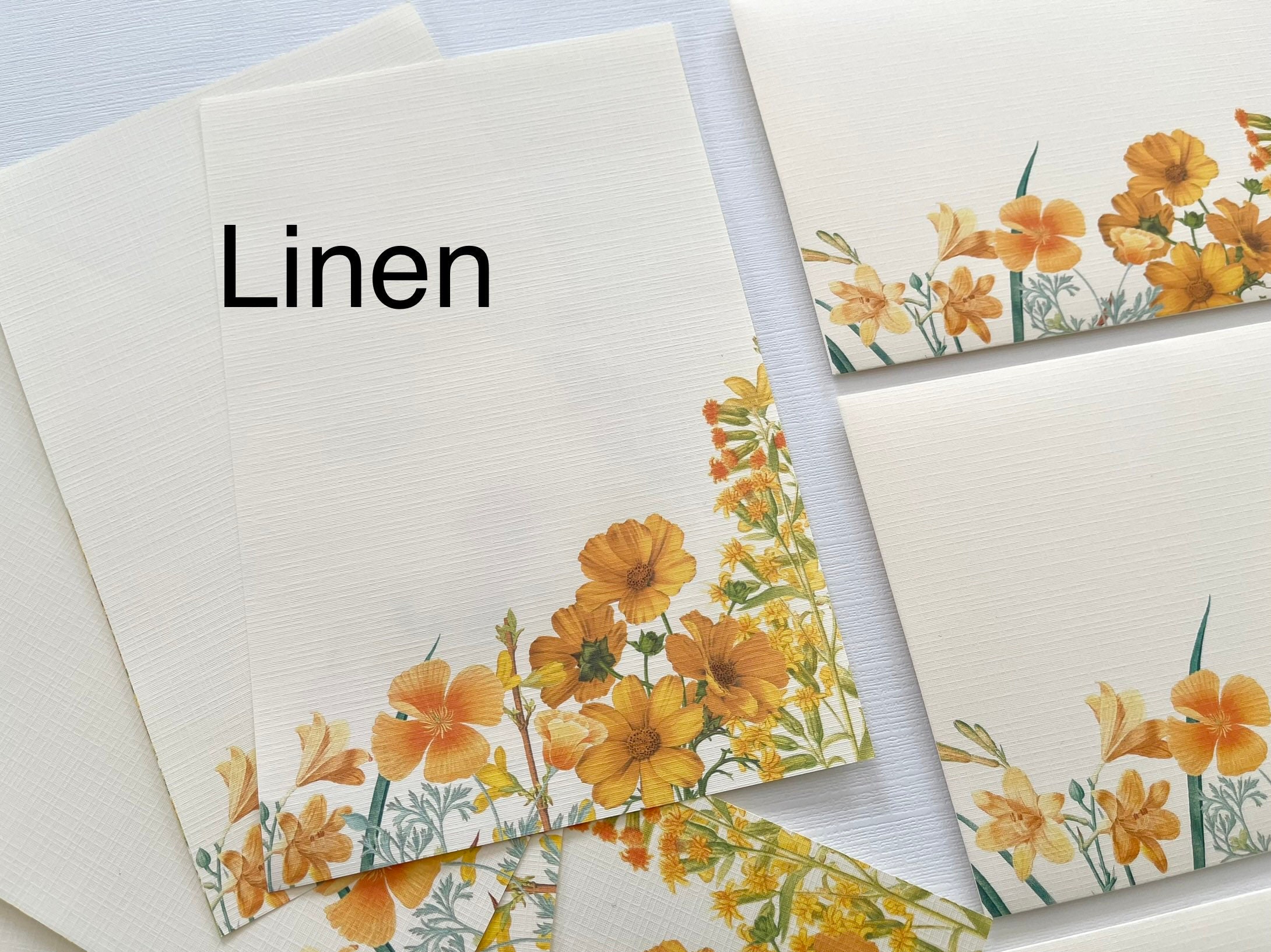Yellow Flowers Stationery, Letter Writing Set - Etsy