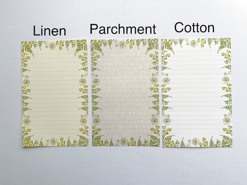Ferns and Leaves Writing Paper Set, Handmade Stationery - Etsy