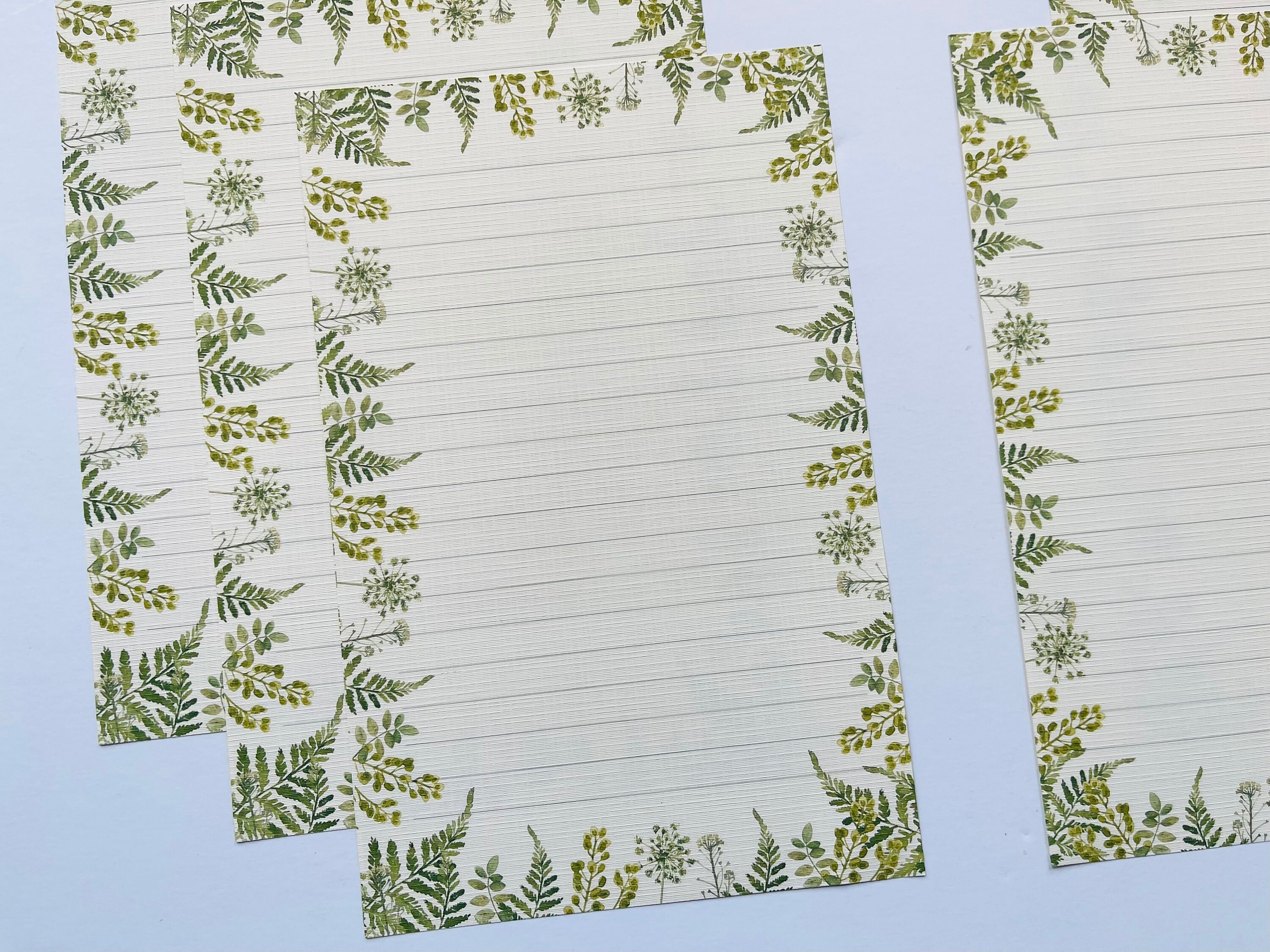 Ferns and Leaves Writing Paper Set Handmade Stationery - Etsy
